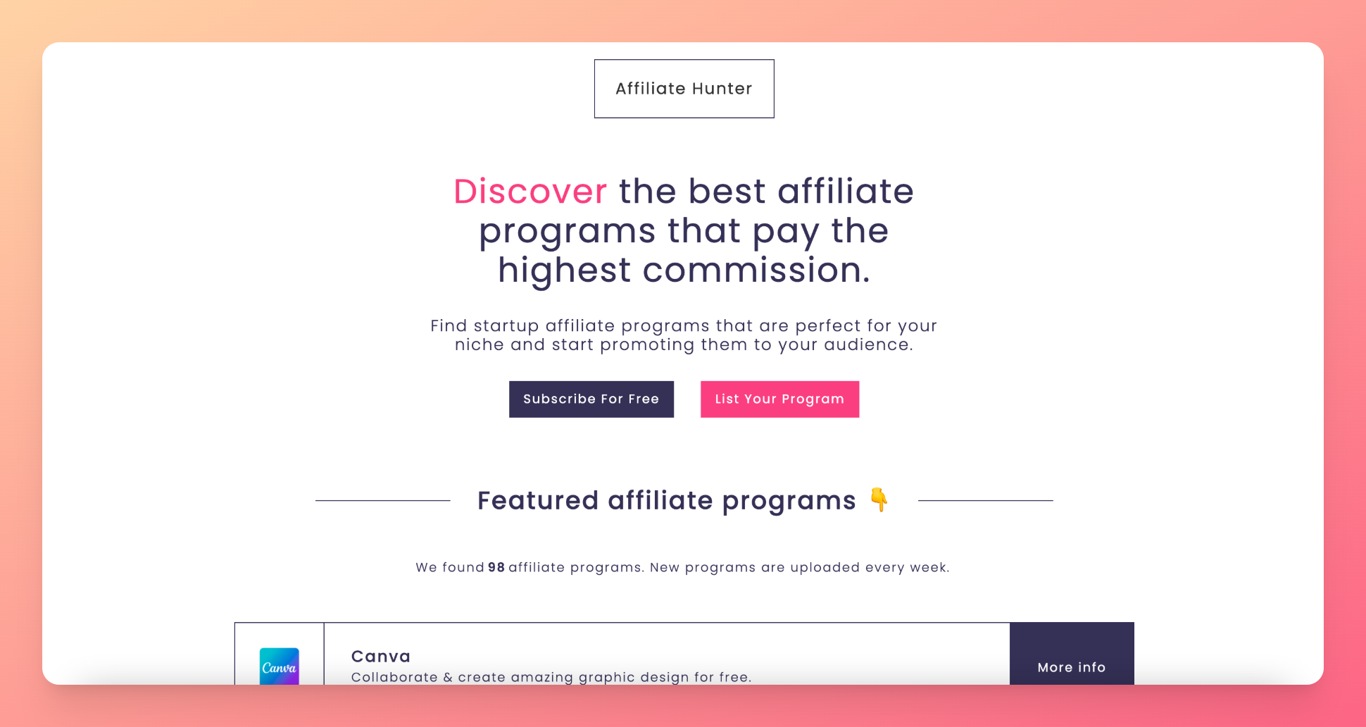 100+ Best Affiliate Programs That Pay The Highest Commission | By Affiliate Hunter